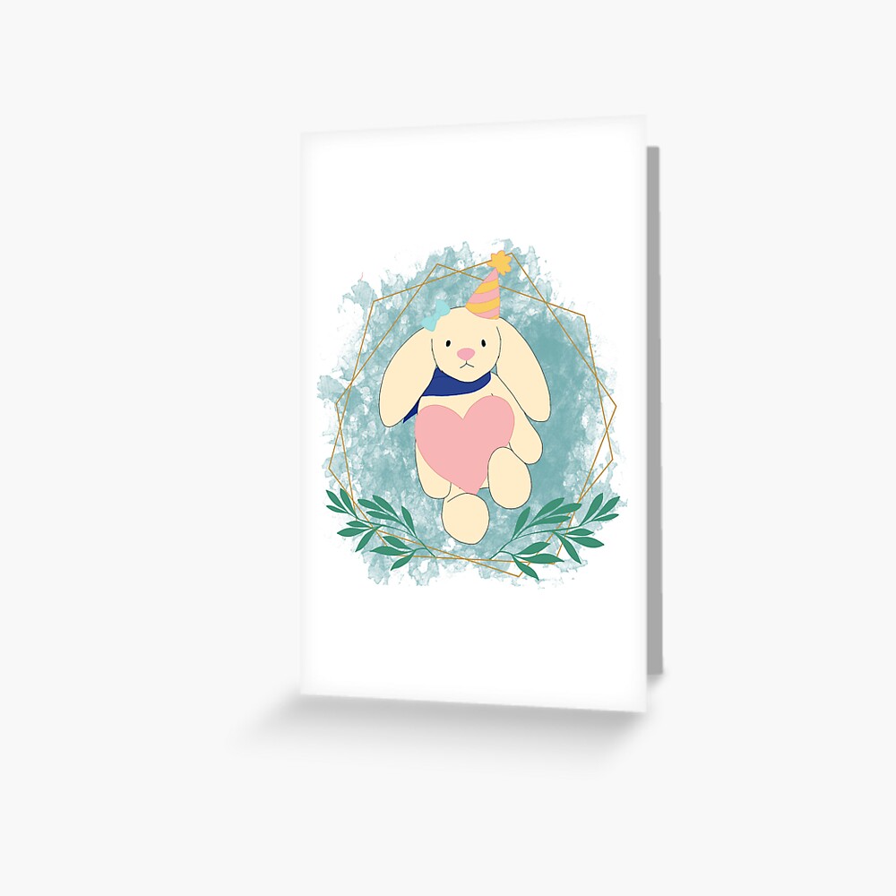 "Buttermilk Jellycat Bunny Birthday" Greeting Card by punnybunnyshop ...