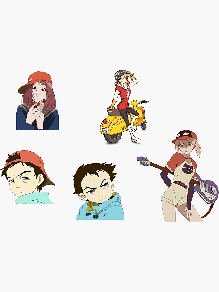"FLCL Sticker Pack (Fooly Cooly)" Sticker for Sale by FearOfGod | Redbubble