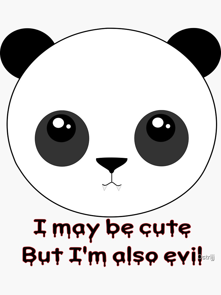 "Cute and Evil Panda" Sticker by Ostrijj | Redbubble