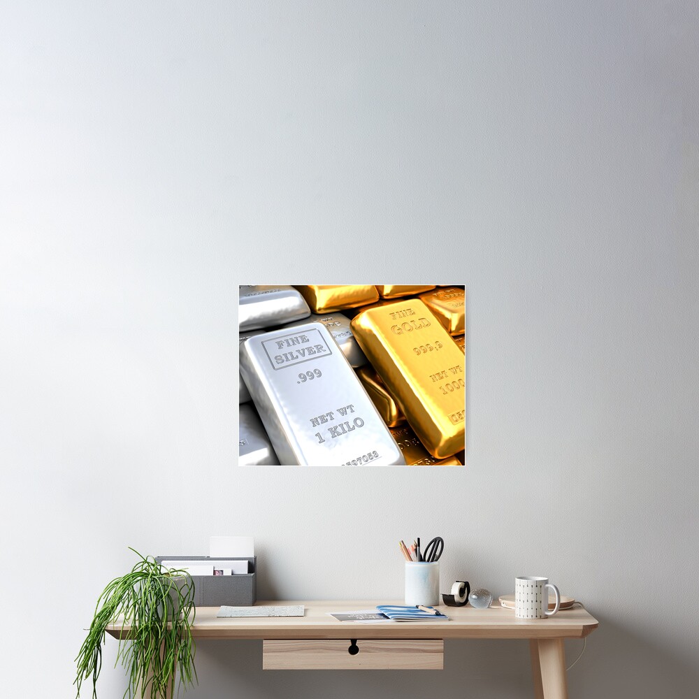 "silver and gold" Poster for Sale by Batartiste | Redbubble