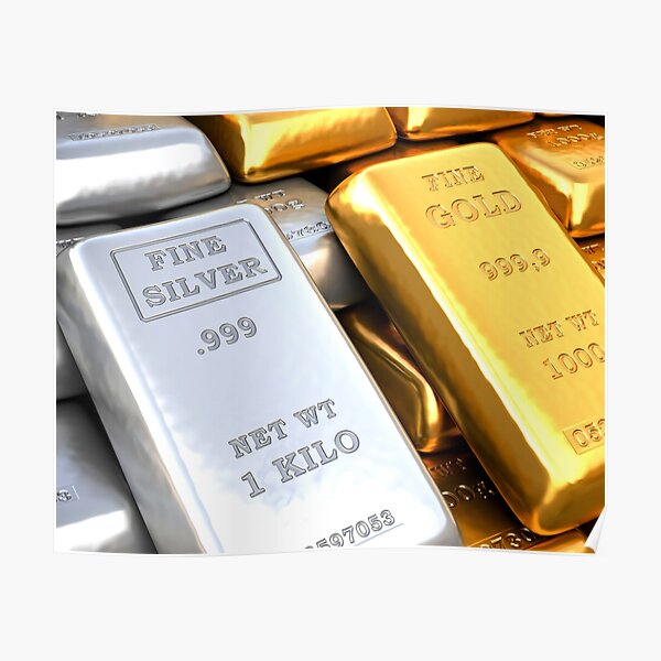 "silver and gold" Poster for Sale by Batartiste | Redbubble