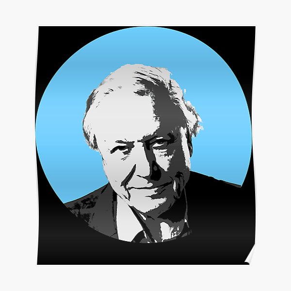 "Retro David Attenborough Illustration Cool Graphic Gift" Poster for ...