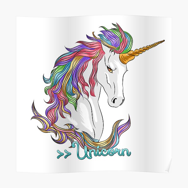 "Rainbow Unicorn" Poster for Sale by ErikaKaisersot | Redbubble