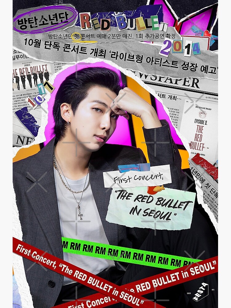 Lámina metálica «RM Namjoon 2022 The Red Bullet Concert Collage BTS ...