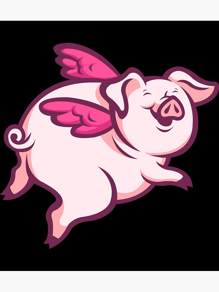 "Pig Angel Pig Sticker" Poster for Sale by delsielotti | Redbubble