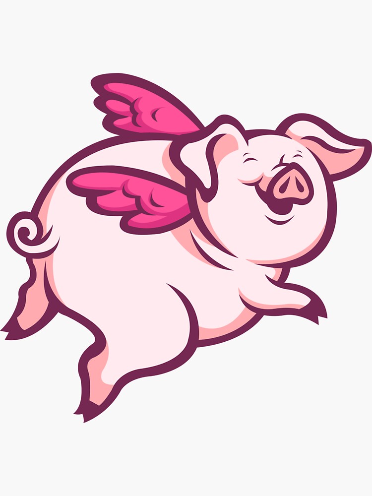 "Pig Angel Pig Sticker" Sticker for Sale by delsielotti | Redbubble