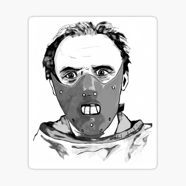 "Hannibal Lecter Art" Sticker for Sale by sarahzinkann | Redbubble