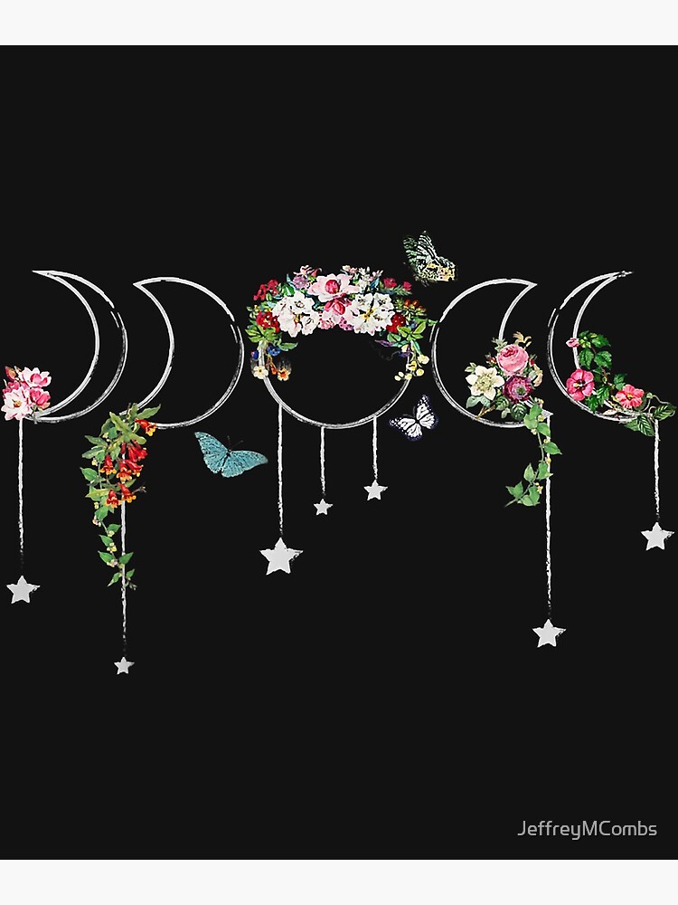 "Witchcore Aesthetic Floral Moonphase and Butterflies" Poster for Sale ...