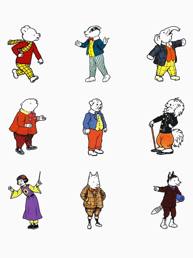 "Rupert Bear Characters Pack" T-shirt for Sale by veermy | Redbubble ...