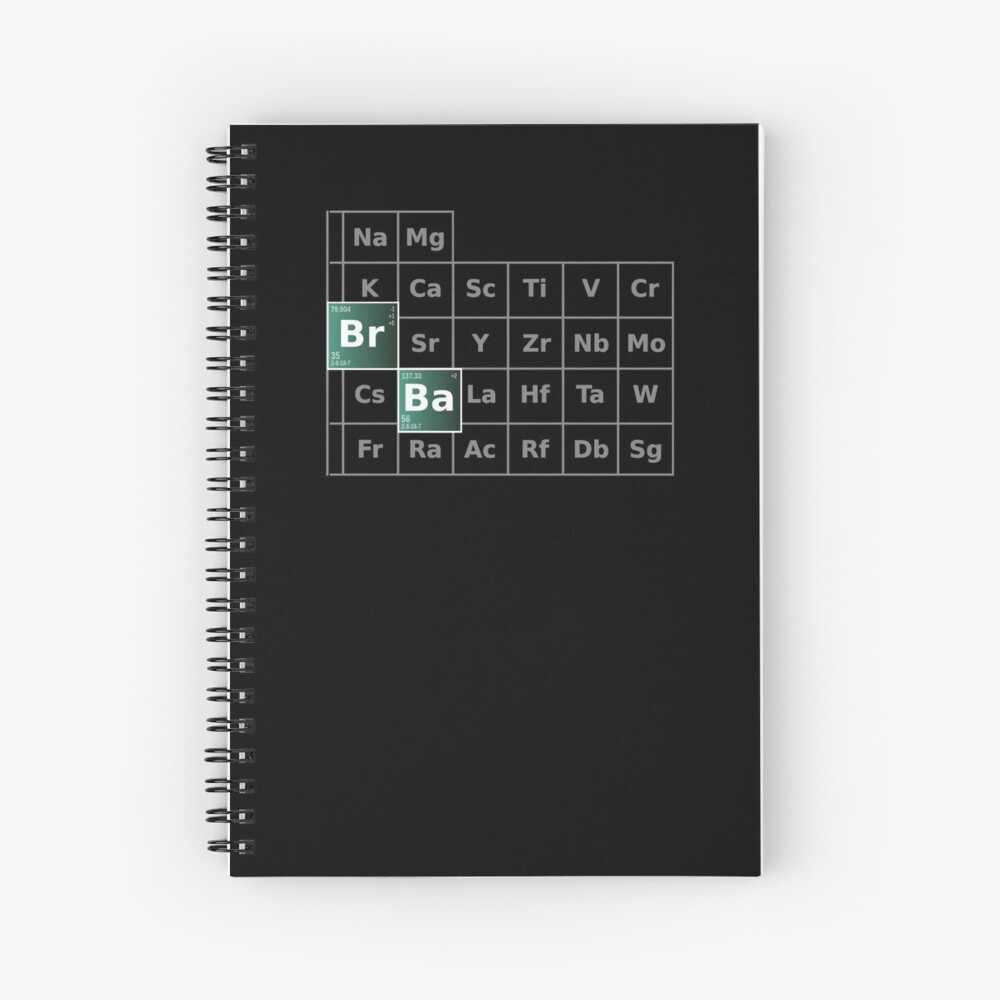 "Breaking Bad Periodic Table" Spiral Notebook by MaginStudios | Redbubble