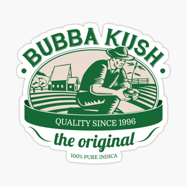 "Bubba Kush Indica T-shirts and More" Sticker for Sale by ToK-Designs ...