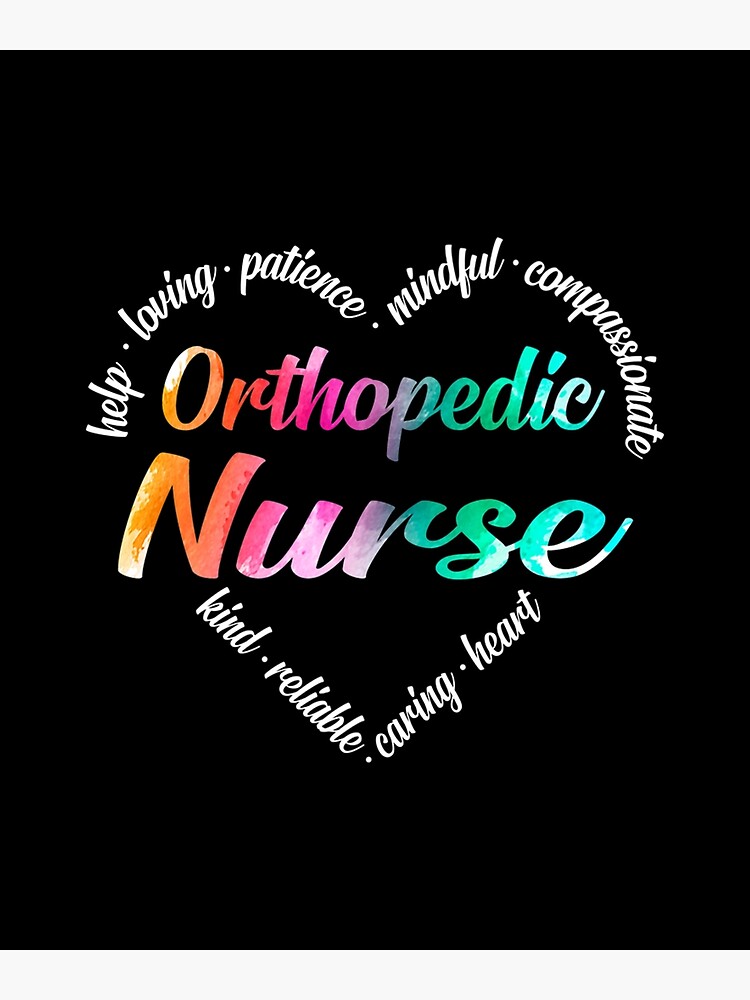 "ORTHOPEDIC NURSE HEART WORD CLOUD WATERCOLOR RAINBOW" Poster for Sale ...
