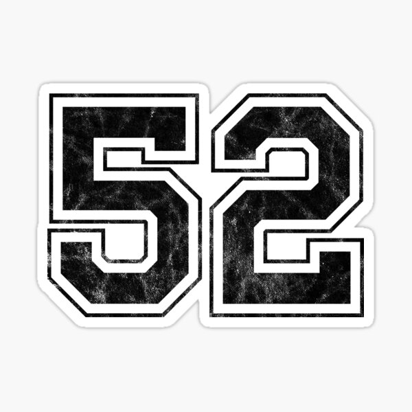 "Number 52" Sticker for Sale by PaulSDesign | Redbubble