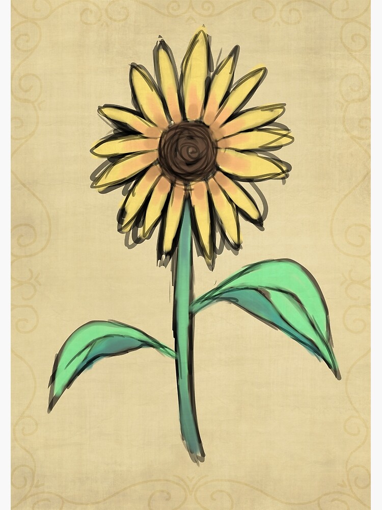 "Sunflower Scroll" Poster for Sale by TheFruitDog | Redbubble