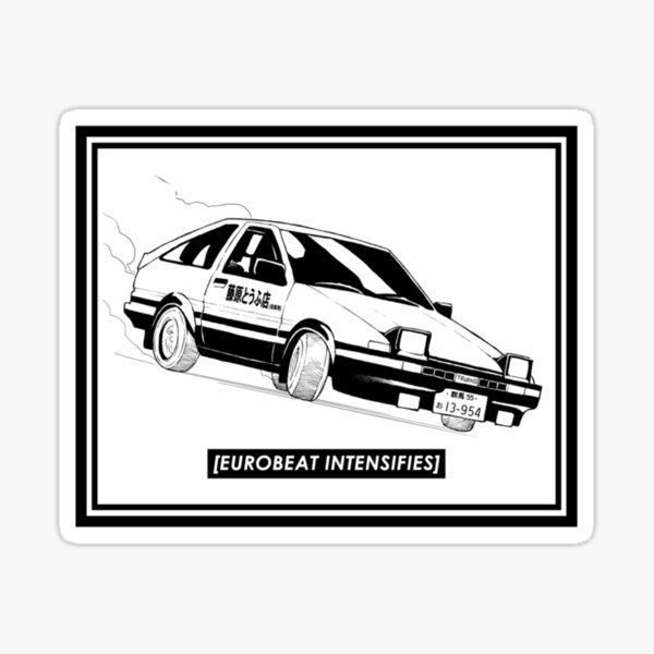 "Eurobeat Intensifies AE86 Kansei Dorifto Initial D Car" Sticker by ...