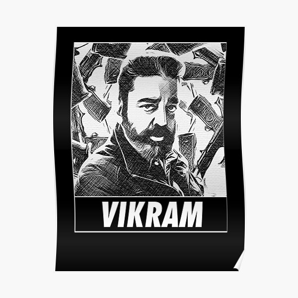 "vikram kamal haasan vikram movie" Poster for Sale by Grafik0 | Redbubble