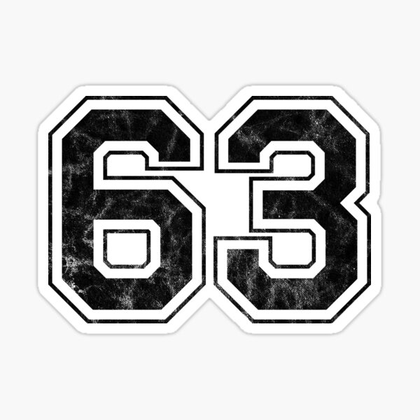 "Number 63" Sticker for Sale by PaulSDesign | Redbubble