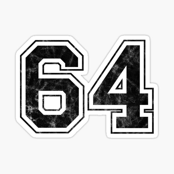"Number 64" Sticker for Sale by PaulSDesign | Redbubble