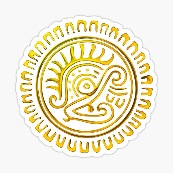 "Gold Aztec Eagle Sun Disc Cuauhtli" Sticker for Sale by kernowerno ...