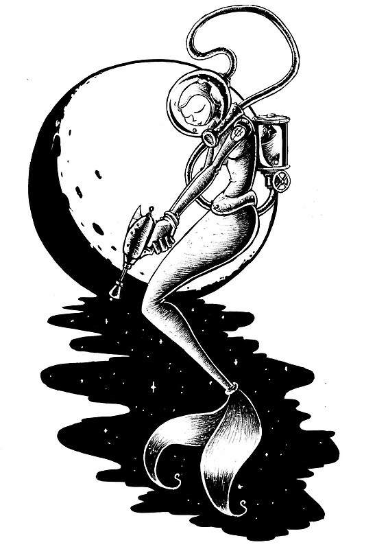 "The Astro Mermaid" by Fatink | Redbubble