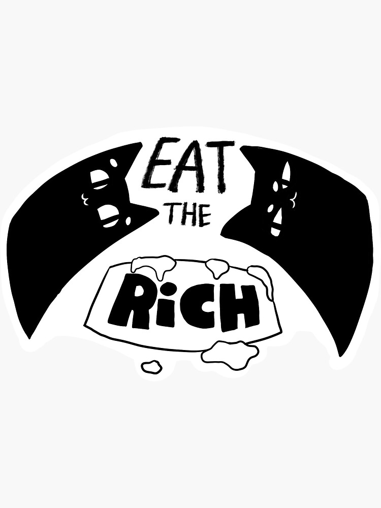 "(Cats) Eat the Rich" Sticker for Sale by artfuldoodling | Redbubble