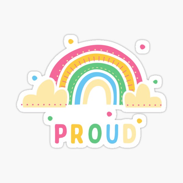 "Rainbow Proud - Pride " Sticker for Sale by guyus82 | Redbubble