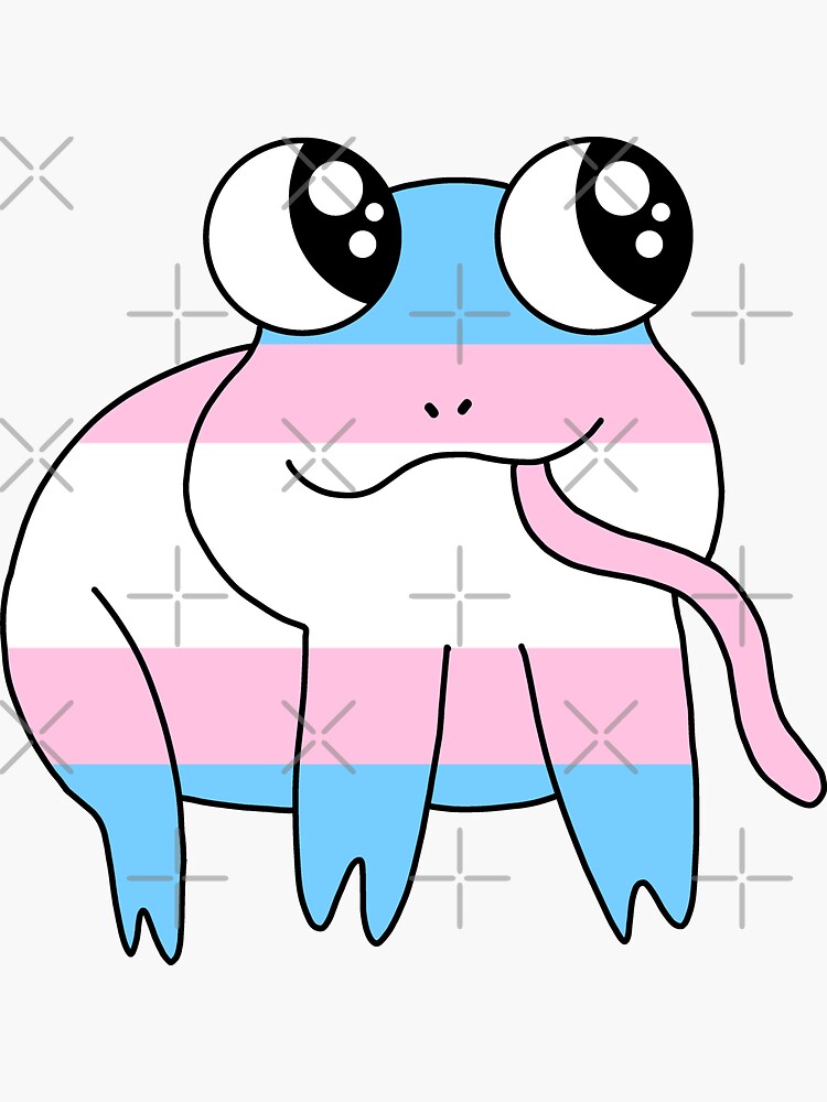 "Trans Frog Friend" Sticker by Rainy-Kitten | Redbubble