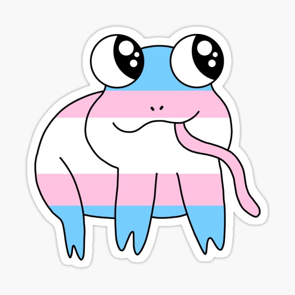 "Trans Frog Friend" Sticker by Rainy-Kitten | Redbubble