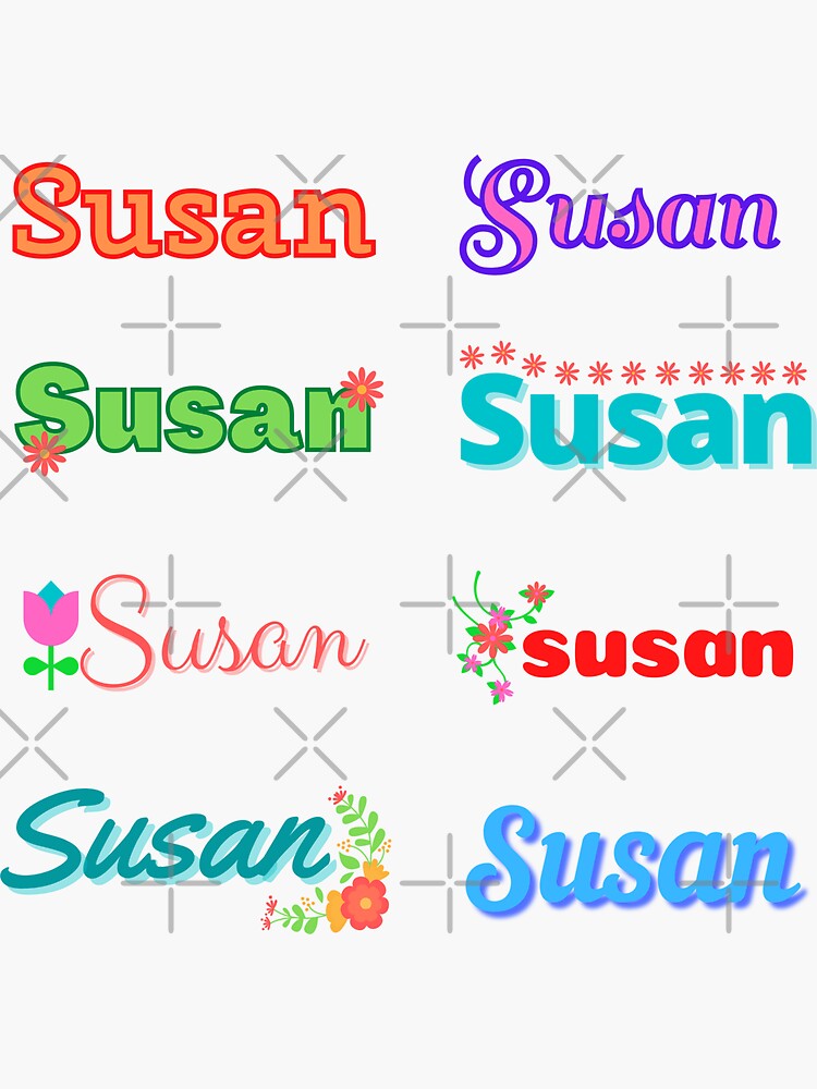 "Sticker Name SUSAN" Sticker for Sale by philevera | Redbubble