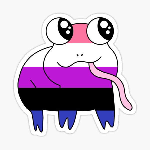 "Genderfluid Frog Friend" Sticker for Sale by Rainy-Kitten | Redbubble