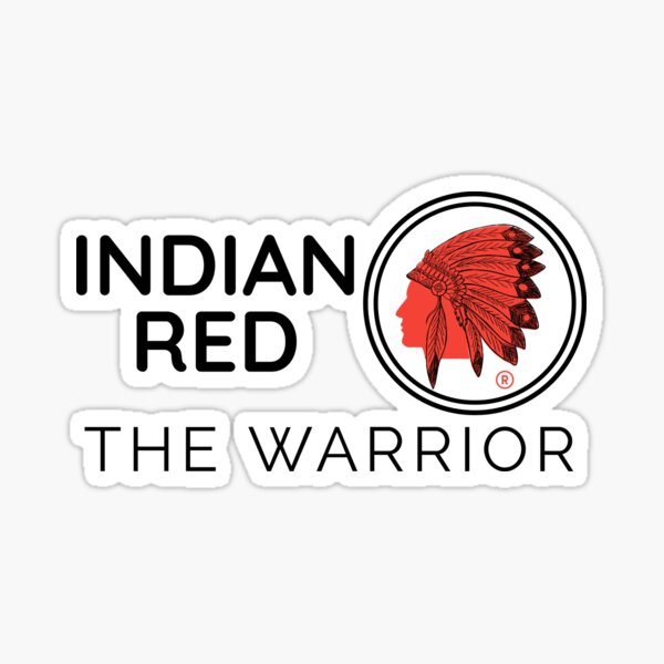 "INDIAN RED logo design" Sticker for Sale by Pilot1917 | Redbubble