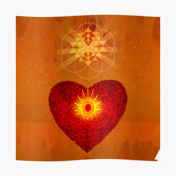 "Shiva Yantra with Sacred Heart" Poster for Sale by Zoxofo | Redbubble