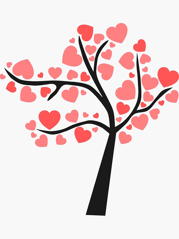 "Tree of Hearts" Sticker for Sale by KookiesCloset | Redbubble