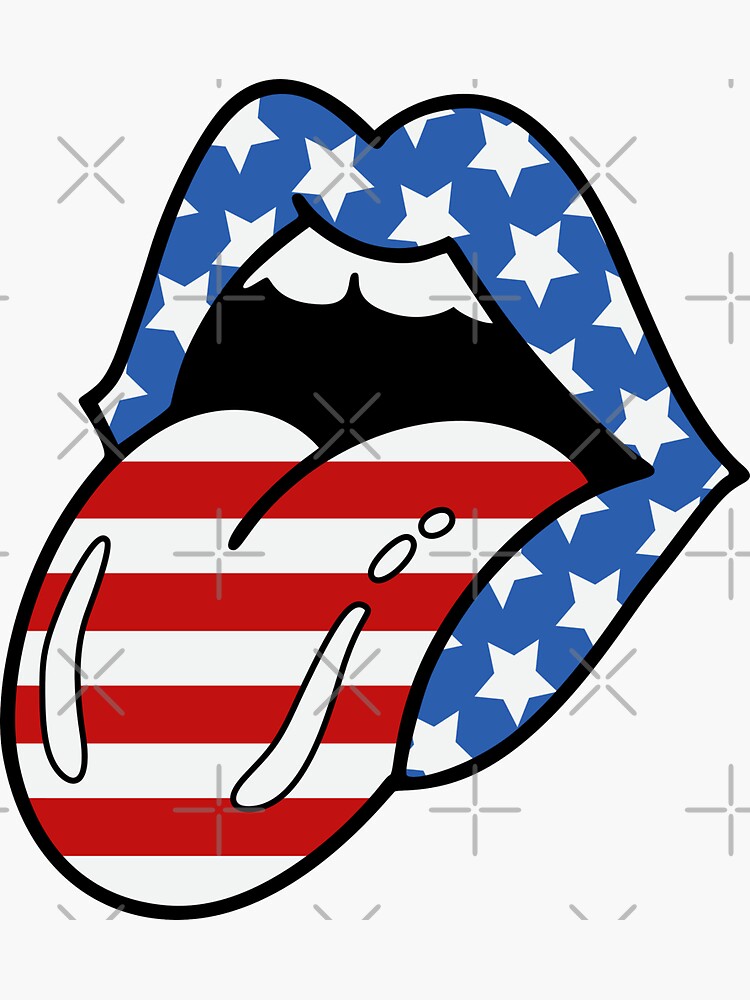 "Merica' Lips" Sticker for Sale by FineAndDandyTN | Redbubble