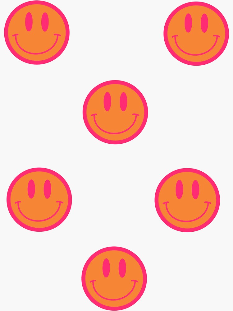 "colored preppy smiley faces!" Sticker for Sale by gro0vydesigns ...