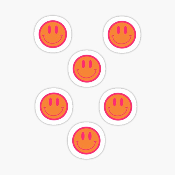 "colored preppy smiley faces!" Sticker for Sale by gro0vydesigns ...