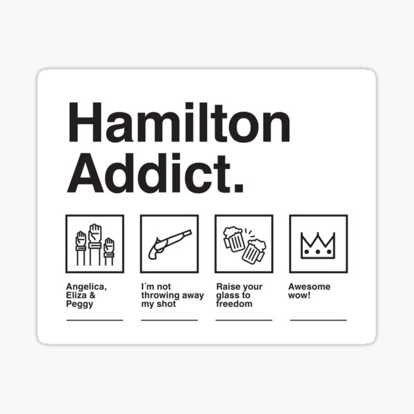 "Hamilton & Washington & Jefferson & Lafayette & Burr, sir fun" Sticker ...