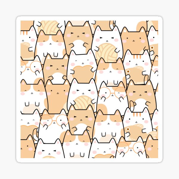 cute chibi kittens vinyl stickers for bullet journal and planner Chubby ...