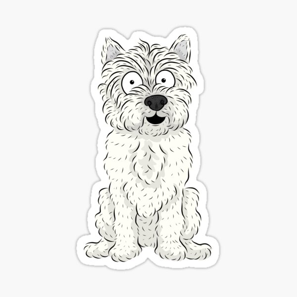 "West Highland Terrier, Westie Cartoon" Sticker for Sale by ...