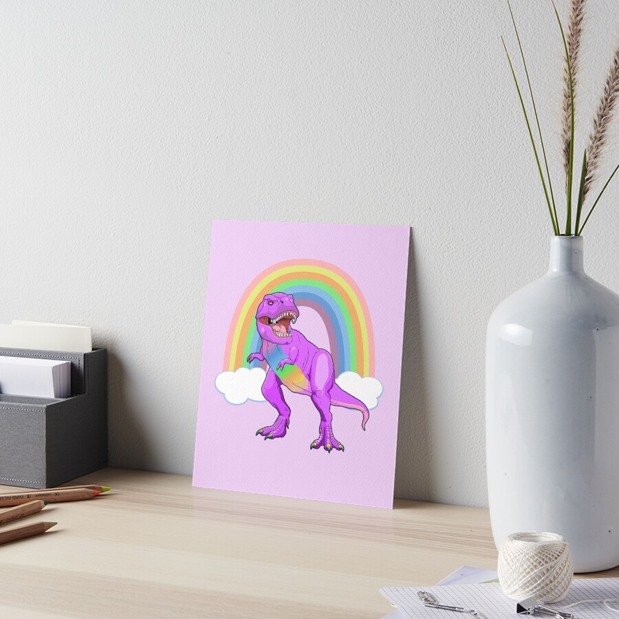 "Pride T Rex Dinosaur LGBTQ Ally Rainbow" Art Board Print for Sale by ...