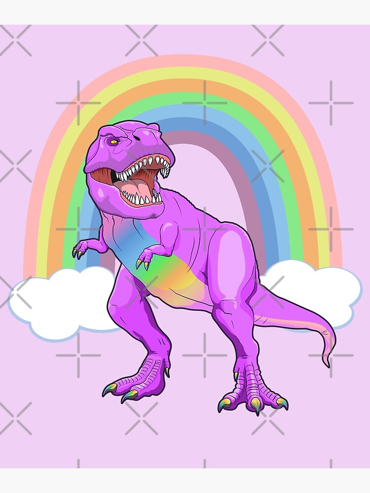 "Pride T Rex Dinosaur LGBTQ Ally Rainbow" Poster for Sale by ...