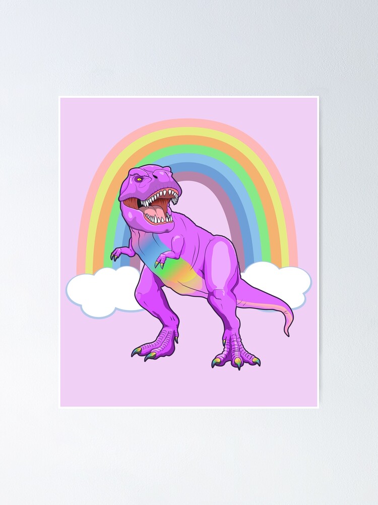 "Pride T Rex Dinosaur LGBTQ Ally Rainbow" Poster for Sale by ...