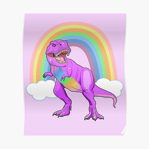"Pride T Rex Dinosaur LGBTQ Ally Rainbow" Poster for Sale by ...