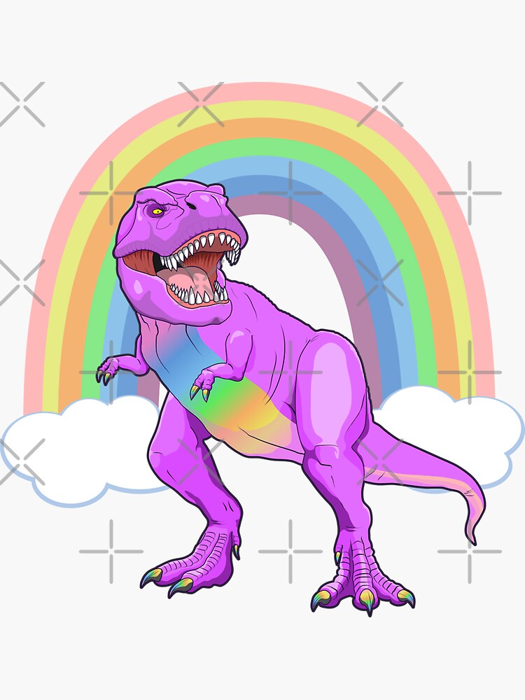 "Pride T Rex Dinosaur LGBTQ Ally Rainbow" Sticker for Sale by ...