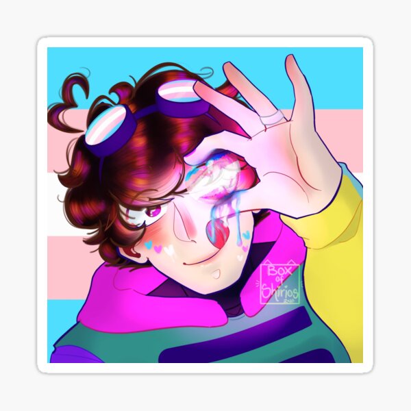"Trans Pride c!Karl Jacobs" Sticker for Sale by boxofshirios | Redbubble