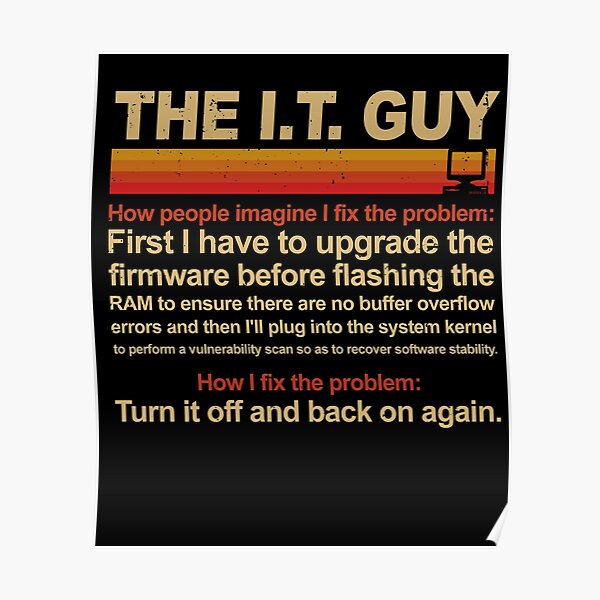 "The I.T. Computer Guy Funny Tech Support Nerd" Poster for Sale by ...