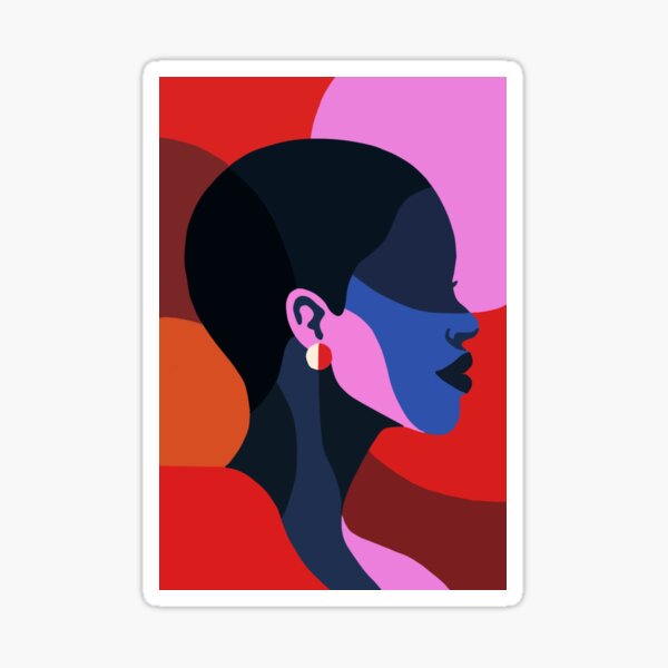 "Vector art girl " Sticker for Sale by Mialunaa | Redbubble