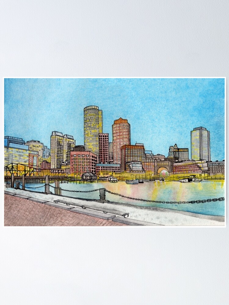 "Boston Drawing" Poster for Sale by skye-studio | Redbubble