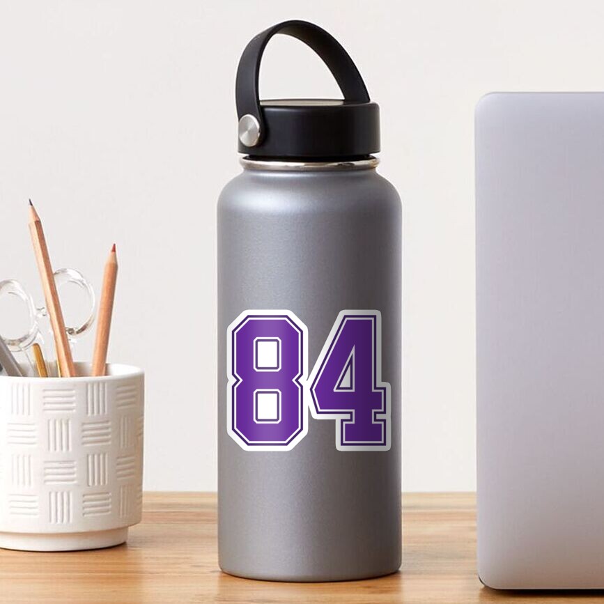 "Purple Number 84 lucky sports jersey eighty four" Sticker for Sale by ...