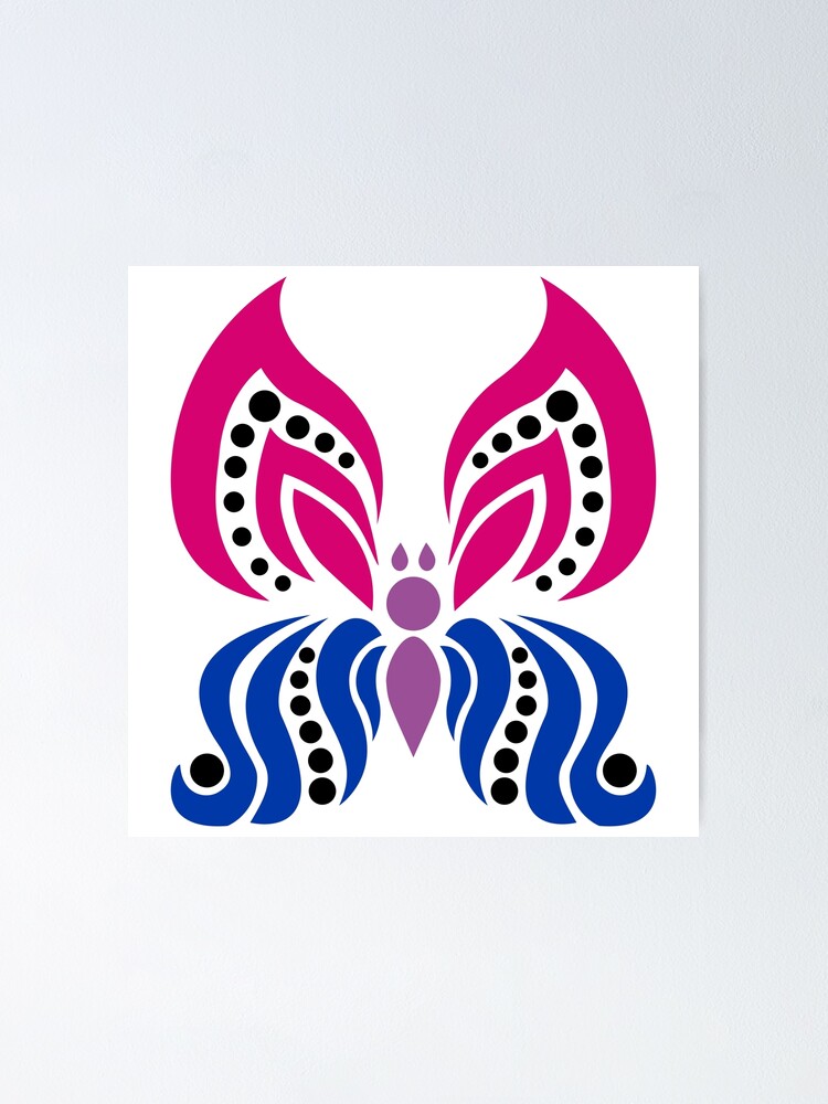 "Butterfly - Bi Pride" Poster for Sale by arturekdesign | Redbubble